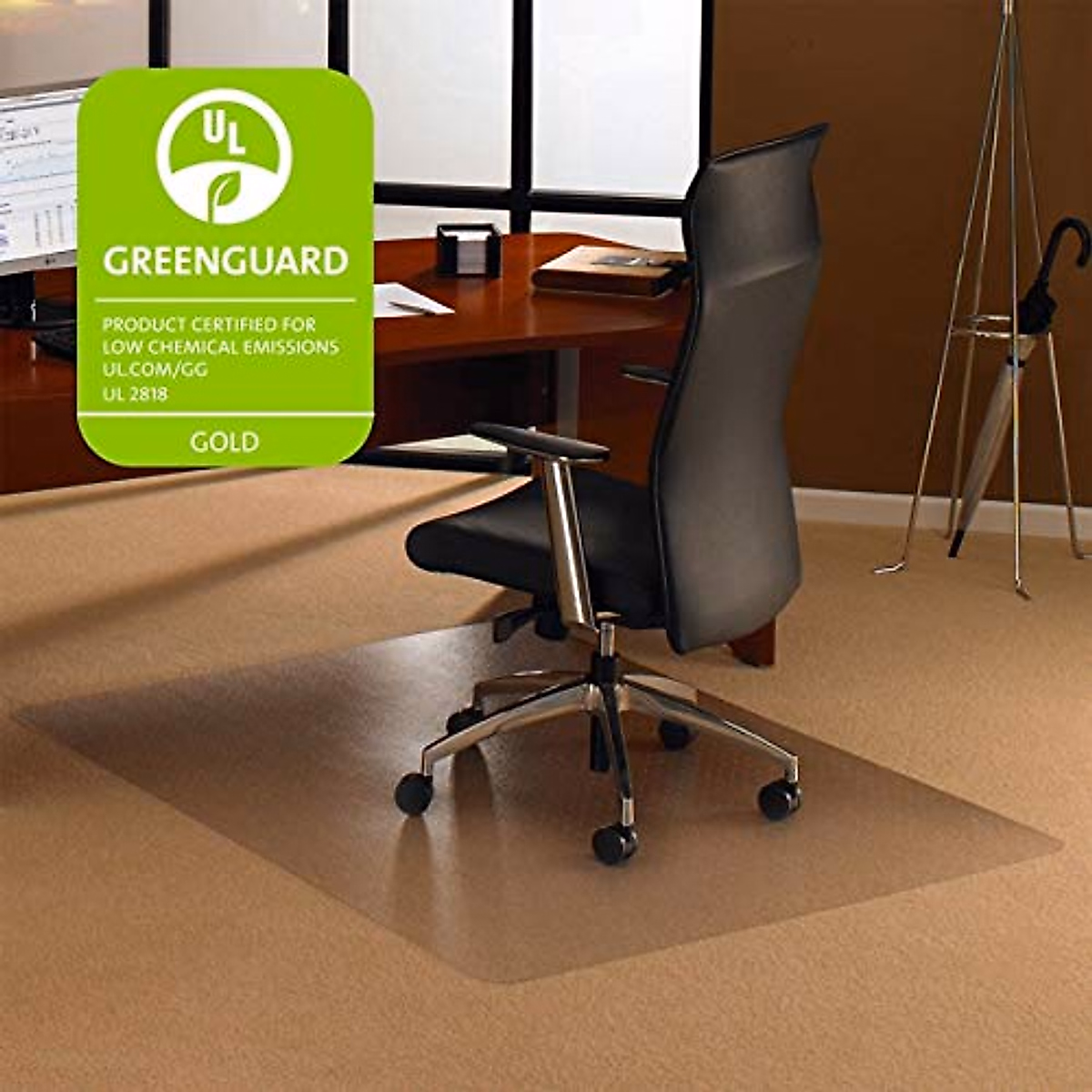 Floortex Polycarbonate Chair Mat 60" x 48" for Plush Pile Carpets