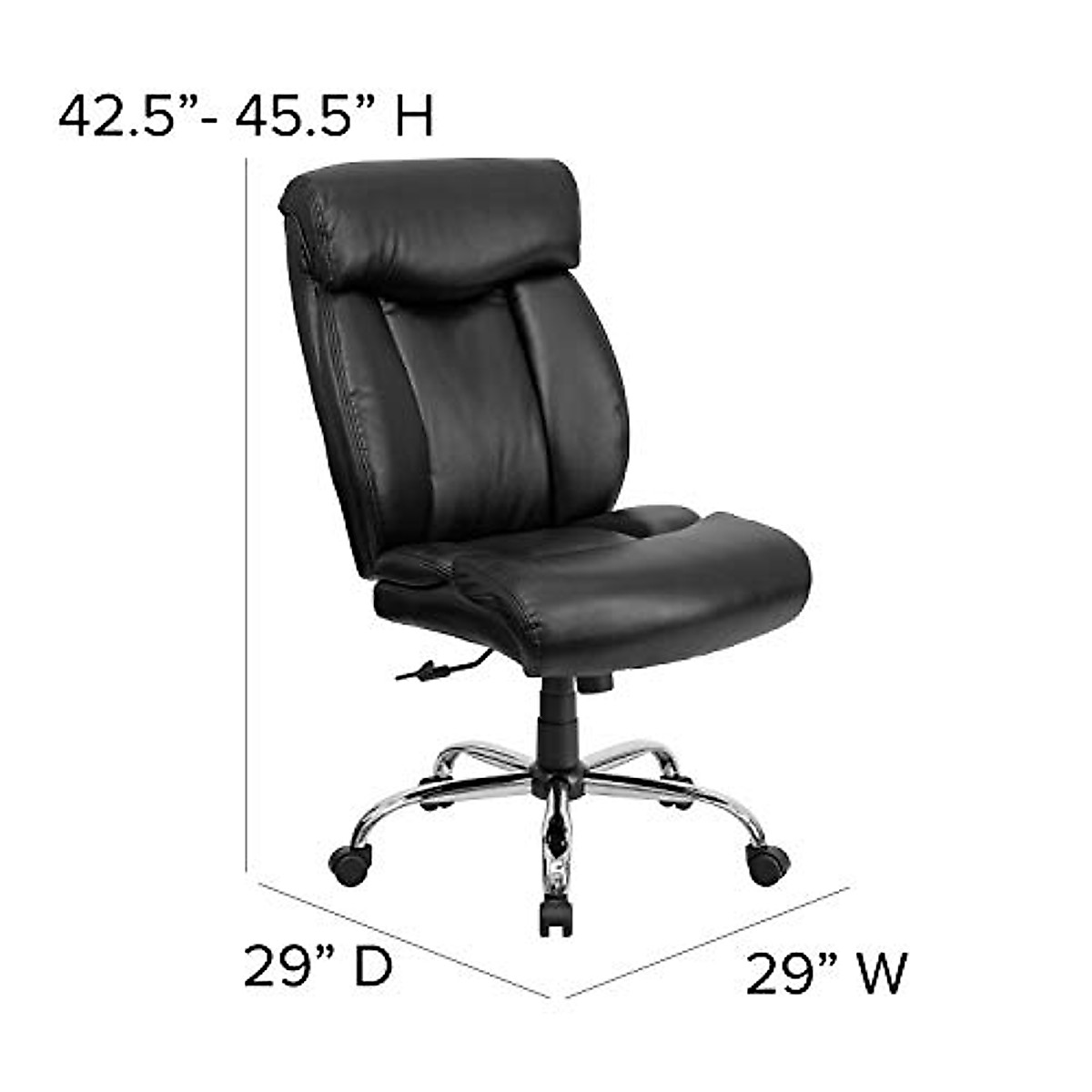Flash Furniture HERCULES Series Big & Tall 400 lb. Rated Black LeatherSoft Executive Ergonomic Office Chair with Full Headrest