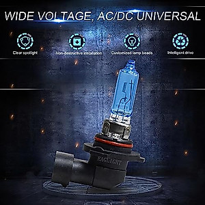 ZKFAR 2 PCS Car Halogen Fog Lamp, 12V 100W PGJ19-2 Super White Light Plug Play, Professional Upgrade Led Bulb Conversion Kit, Universal for Most Car Lights (White #H11)