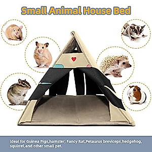 Y-DSIWX Guinea Pig Hideout House Bed, Vintage Retro Robot Couple Lover Rabbit Cave, Squirrel Chinchilla Hamster Hedgehog Nest Cage