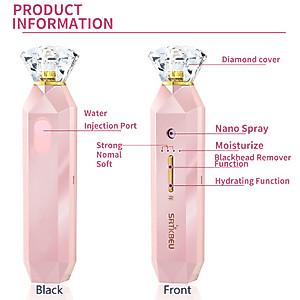 Blackhead Remover Pore Vacuum,Facial Sprayer Oxygen Hydrating,2 in 1 Multifunction Derma Blemish Removal Cleanser, Face Steamer Whitehead Acne Remover, Deeply Spots Cleaner Suction (Pink)