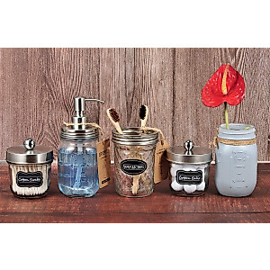 Mason Jar Liquid Soap Dispenser Lids - 304 Stainless Steel Pumps & Lids for 16oz Regular Mouth Mason Jar-Rustic/Farmhouse Decor, for Hand Soap,Dish Soap, Lotions/Brushed Nickel-6 Pack, 2 Long Tubes