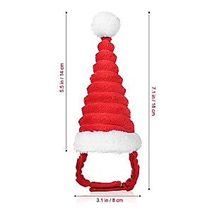POPETPOP Guinea Pig Costume - Cat Santa Hat Pet Christmas Hat Santa Claus Cap Head Accessories for Rabbit Hamster Guinea Pig Rats Kitten and Small Animals