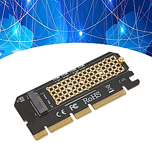 NVME Adapter, NVME to PCIE, M.2 NVME Key M SSD to PCIE X16 High Speed Access, Plug and Play Support M.2 NVME or Ahci SSD for Server Computer