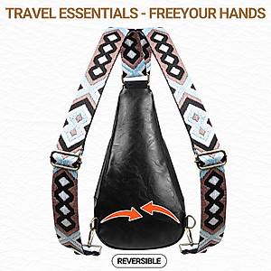 KFXFENQ Sling Bag for Women PU Leather Sling Bags for Women Crossbody Fashion Sling Backpack Multipurpose Chest Bag for Women (1-Brown)