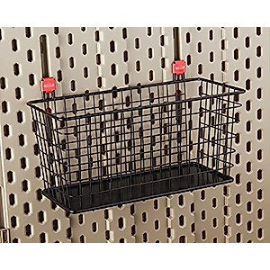 Rubbermaid Shed Accessories Large Wire Basket, Individual, Black, Ideal for Tools, Paintbrushes, Cleaning Items