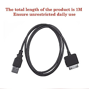 Replacement USB Sync Data Transfer Charging Cable Copper Wire Charger Cord Compatible with Microsoft Zune Zune2 ZuneHD MP3 MP4 Player (3.3ft/Black)