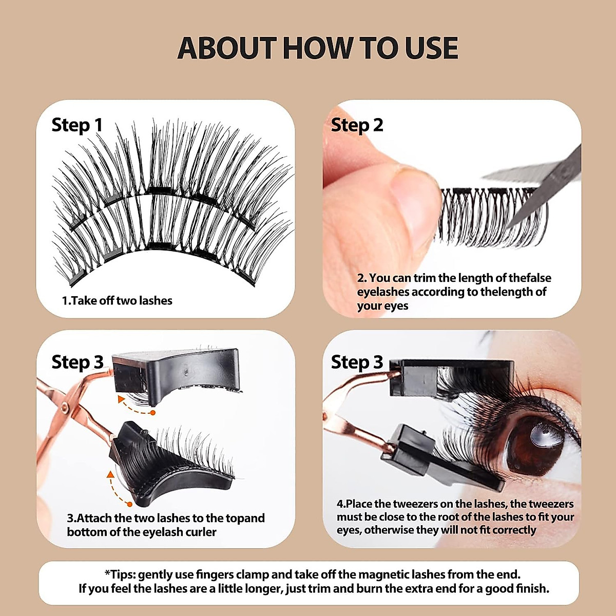 KASTUMBGA Magnetic Eyelashes without Eyeliner, Natural Looking Magnetic Eyelashes 3D Effect,Reusable False Eyelashes Easy to Wear with applicator 2 Pairs… (Magnetic Lashes Fly DIY)