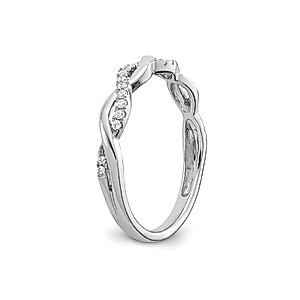CTIEIP 10K 14K 18K Gold 0.14 Carat Diamond Infinity Twist Wedding Band for Women Anniversary Stackable Ring Jewelry Gift for Her (G-H Color, I2-I3 Clarity)