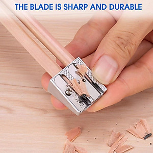 OFiSEXPT 4pcs Colored Pencil Sharpener, Manual Pencil Sharpener Dual Holes, for Kids Adults Students School Class Home Office