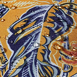 Vera Bradley by Classic Accessories Water-Resistant Patio Chair Cushions, 19 x 19 x 5 Inch, 2 Pack, Rain Forest Toile Gold, Chair Seat Cushions