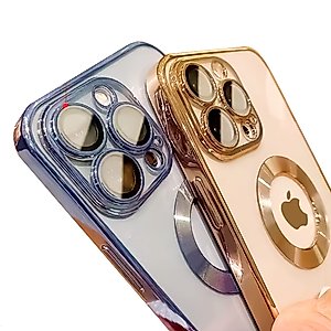 Luxury with Camera Protector Logo Hole Case for iPhone 14 Pro Max Transparent Slim Silicone Shockproof Cover
