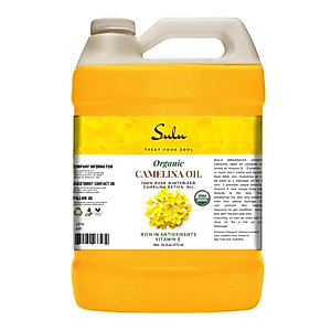SULU ORGANICS 100% Pure Extra Virgin USDA Organic Unrefined Cold Pressed Camelina Seed Oil 1 Gallon (128 FL.OZ)