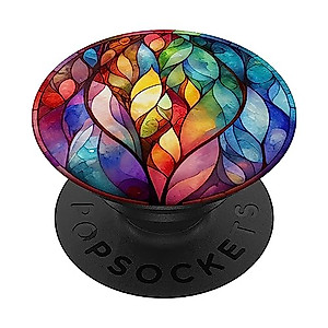 beautiful Watercolor stained glass PopSockets Standard PopGrip