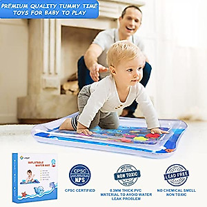 Tummy Time Water Mat Inflatable Baby Water Play mat for 3 6 9 Months Newborn Girl & Boy Early Activity Center