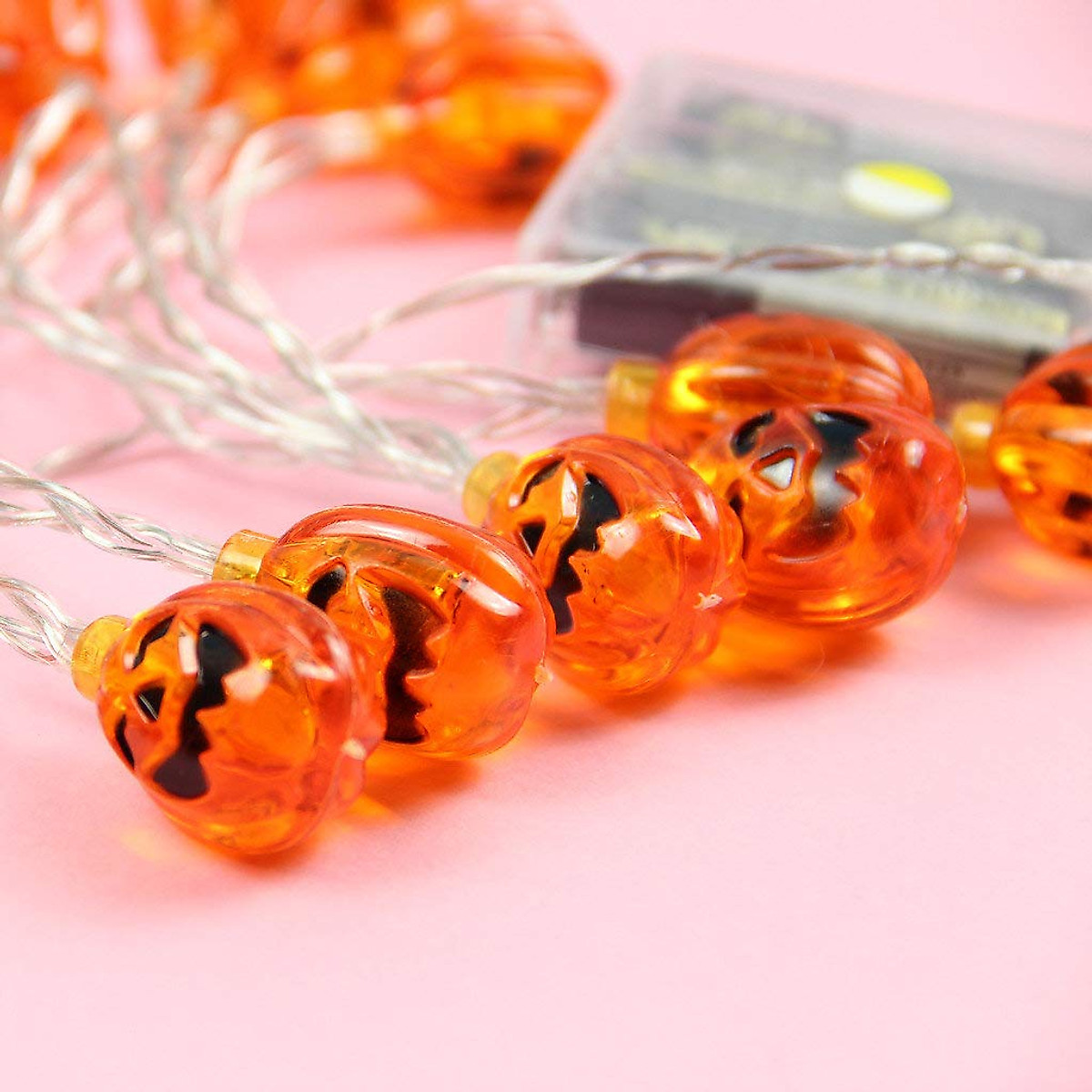 CCOOfhhc Halloween String Lights, 20/40 LED Pumpkin Halloween Lights Indoor Outdoor Party and Christmas Decoration Warm White