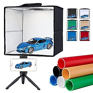 ZKEEZM Light Box Photography 12"x12" with 3000-6500K Bi-Color 120LED Lights and 6 Color Backdrops Photo Box with Lights Foldable Light Box with Adjustable Brightness Dimmable Picture Box Shooting