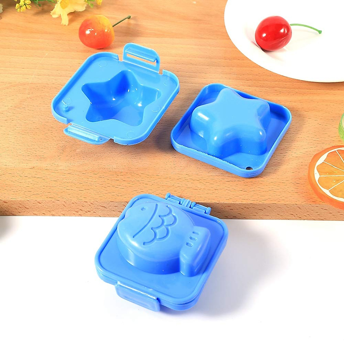 6 Pcs Boil Egg Mould, Cute Cartoon Egg Sushi Rice Mould Decorating Fondant Cake Tool Cookery Moulds