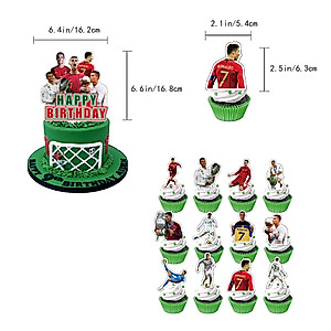 Soccer Balloons, Football Cupcakes, Football Banner, Football Centerpieces, Football Party Decorations Kit for Birthday Party Supplies, Soccer Theme Party Decorations