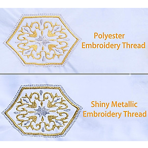 Simthread 6 Silver Metallic Embroidery Machine Thread 500M(550Y) for Embroidery and Decorative Sewing