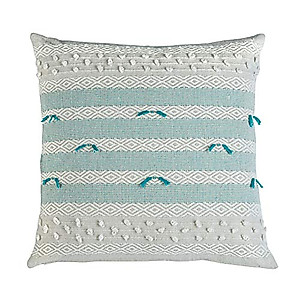Safavieh Billi 20-inch Beige and Teal Decorative Throw Pillow