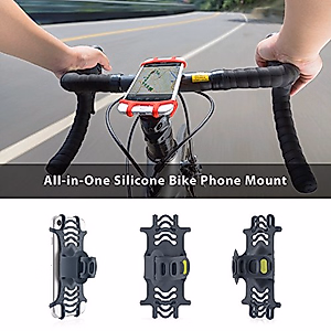 【Bone】 Bike Phone Mount, Universal Bicycle Stem Handlebar Cell Phone Holder for 4 to 6 Inch Smartphone (Bike Tie Pro-Dark Blue)