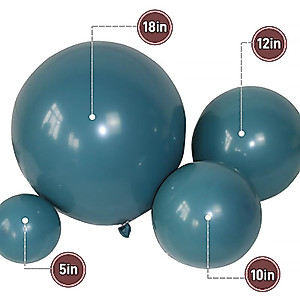 Dusty Blue Balloons 83pcs 18/12/10/5 Inch Different Sizes Dark Teal Slate Blue Balloon Garland Arch Kit for Wedding Baby Shower Birthday Party Decorations