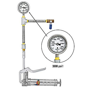 Slippery Pete Mini Pistol Grip Grease Gun. Heavy Duty Design for 3oz Cartridges. 12 inch Flexible Hose and 5 inch Rigid Extension Pipe