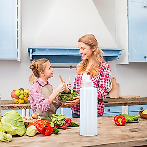 BRIGHTFROM Squeeze Bottles, Condiment 16 & 8 oz SET, BPA Free Empty Plastic Containers with Red Cap, Great for Syrup, Ketchup, Mustard, Sauces, Dressing, Oil, Arts and Crafts, Leak Proof