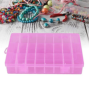 Tackle Box, Organizer Box, Jewelry Box Organizer Storage, 24 Grids Adjustable Box Plastic Detachable Beads Earrings Storage Case Jewelry Divider Container Jewelry Organizer Case()