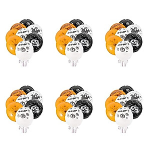 jojofuny 600 pcs Decorations Halloween Happy Balloons Pumpkin Gray Black Punch Orange Web Decoration Party Unique Balloon for Random Spider Ghost Style Supplies Festival Decor Pretty Latex