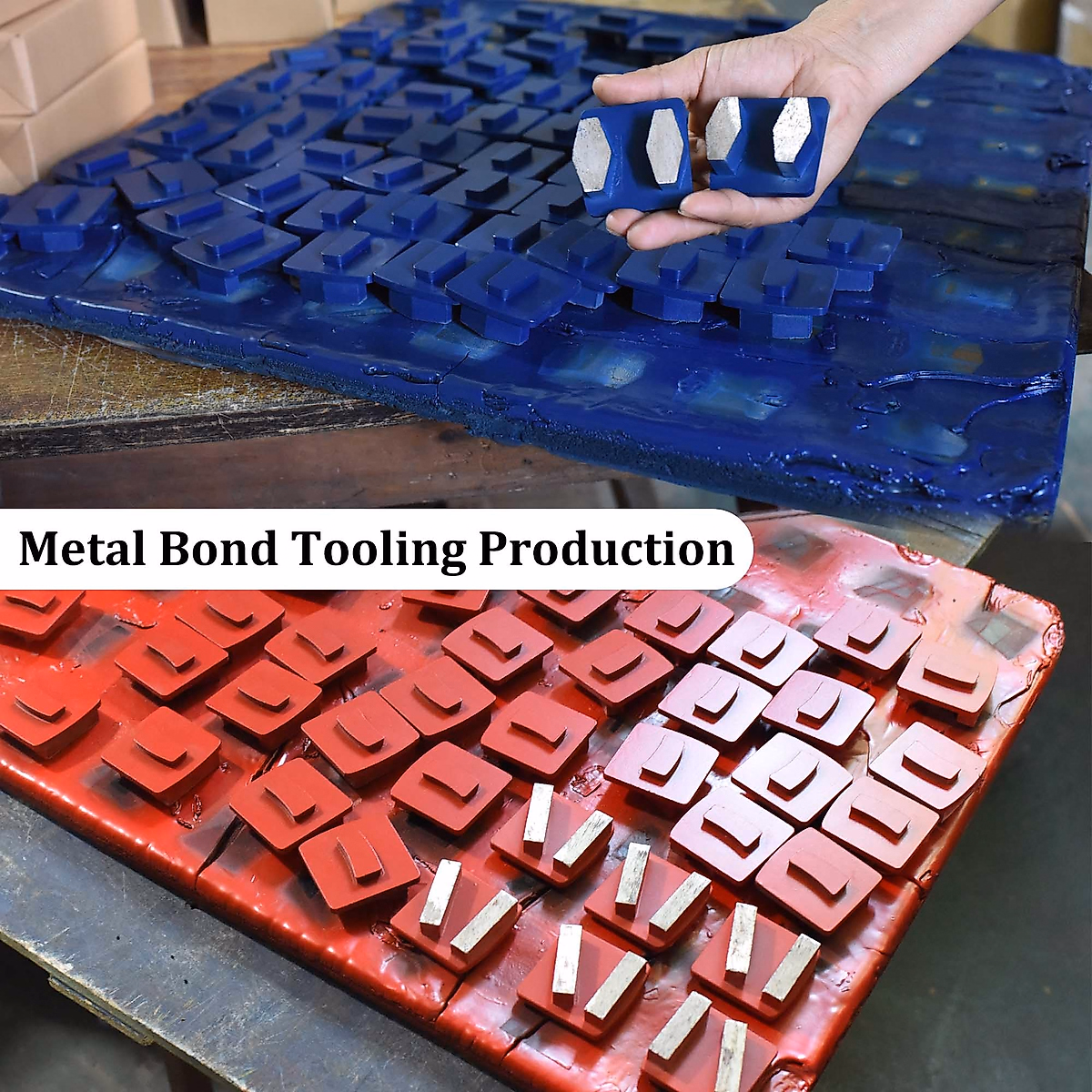 ACTINTOOL Redi Lock Diamond Grinding Metal Bond Tooling for Concrete Walkbehind Floor Grinder (Pack of 9)