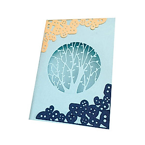 3.3 by 3.3 Inches Circle Tree Embossing Metal Cutting Dies Round Frame Embossing Stencil Background Dies for Card Making Scrapbooking Christmas Die Cuts (#30)