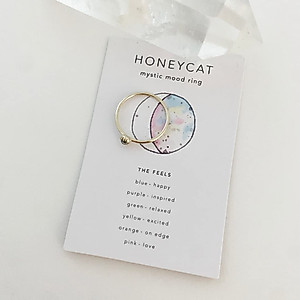 Honeycat Solar Mini Mood Ring in Gold, Rose Gold, or Silver | Minimalist, Delicate Jewelry (Gold, 6)