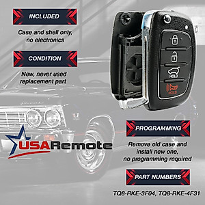 Case Shell fits 2013-2019 Hyundai Santa Fe Key Fob Keyless Entry Remote