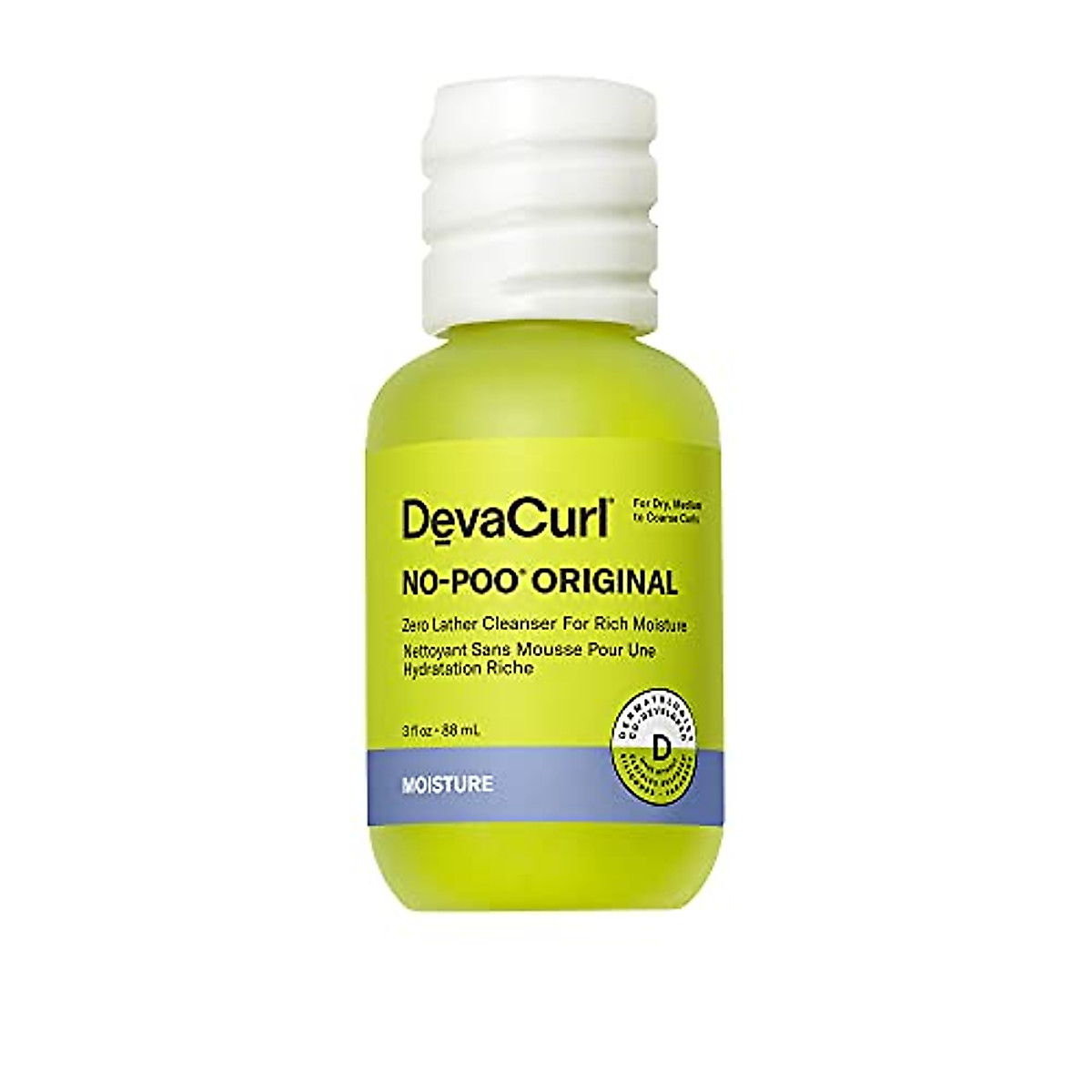 DevaCurl No-Poo Original Zero Lather Cleanser For Rich Moisture, 3 fl. oz.