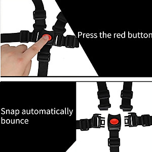 Allsor Baby Chair Safety Harness, Durable Baby Stroller Safety Belt, Adjustable 5 Point Harness for Baby Stroller Pushchair Children High Chair Buggy Safe Protection