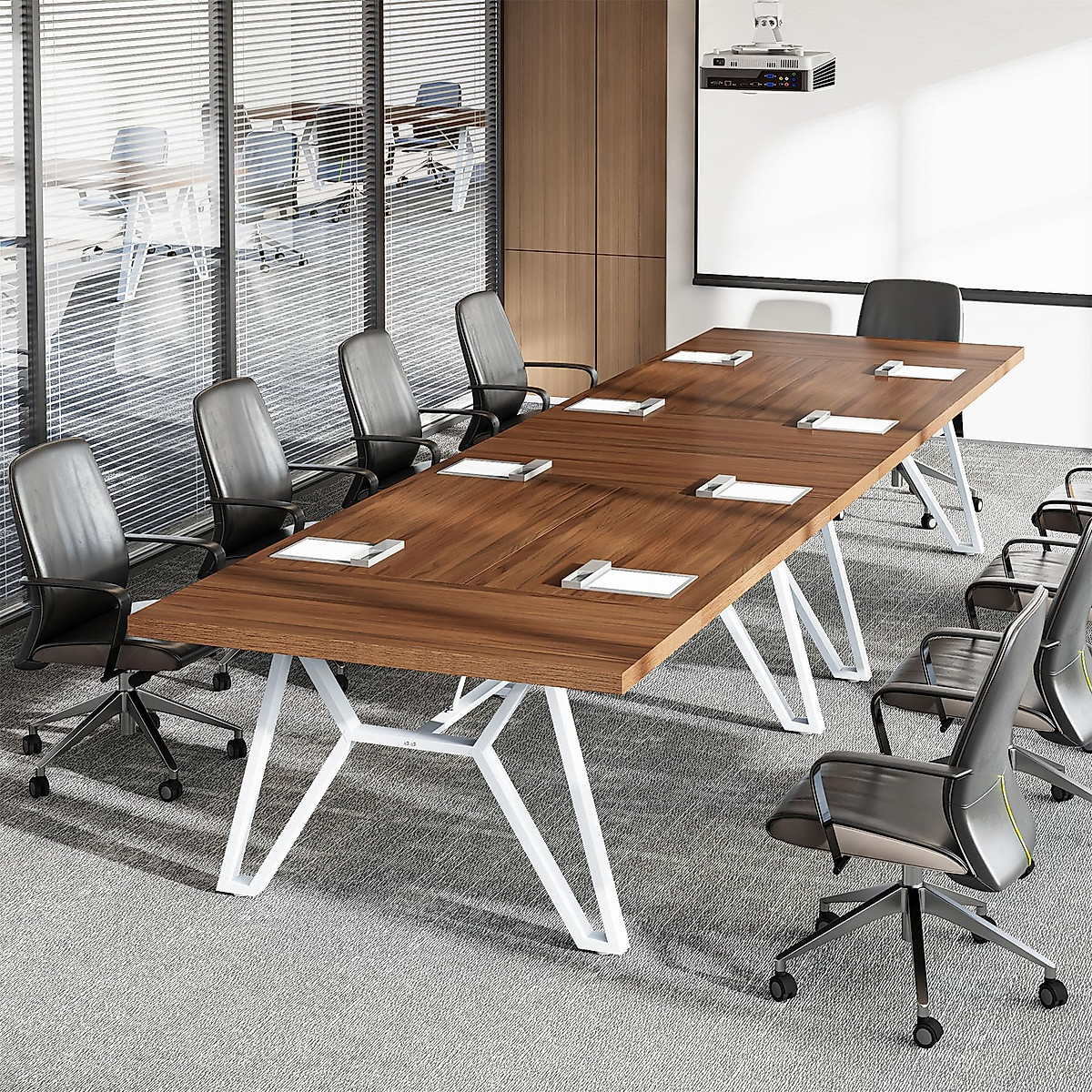 Tribesigns 6FT Conference Table, 70 in Meeting Table, Long Seminar Table for Meeting Room, Rectangular Modular Conference Room Table, Large Computer Table for Office, Boardroom.