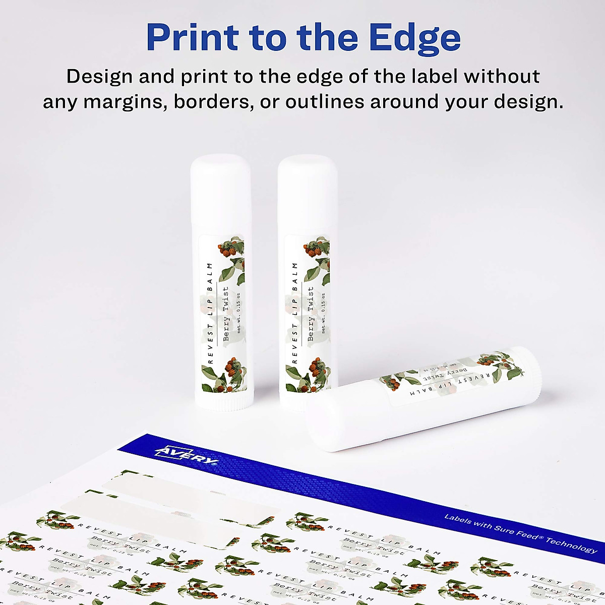 Avery Matte White Rectangle Labels with Sure Feed, 1" x 1.5", 800 Matte White Printable Labels