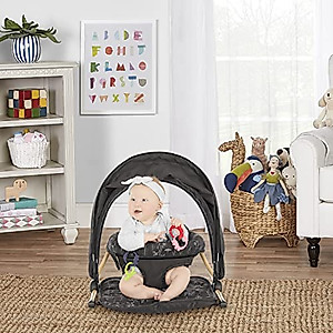 Dream On Me Snug N' Play Floor Seat and Canopy, Black/White