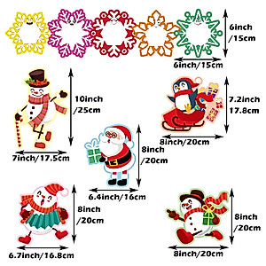 44 Pieces 6"-8" Christmas Cut-Outs Bulletin Board Decorations Assorted Xmas Cartoon Accents Cutouts for Bulletin Board Classroom School Home Holiday Christmas Party