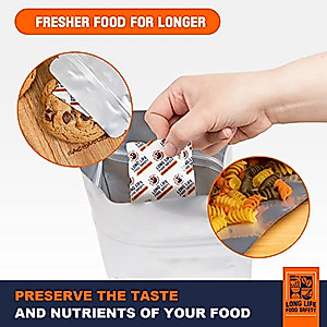 2000cc Oxygen Absorbers For Food Storage (20 Packets - Individually Vacuum Sealed) | 3x Oxygen Absorbing Capacity | Extends Shelf Life & Retains Flavor - 4.3 in x 3.1 in