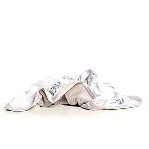 Oilo Baby Blanket, Luxury Soft Plush Backing & 100% Turkish Cotton Jersey Print, Double Layered, 30" x 40", Rolled Jersey Edge Trim, Newborn Infant Crib Blanket, Cottontail Bunny