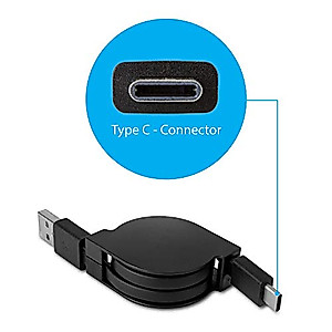 BoxWave Cable Compatible with Acer ConceptD 7 Ezel CC715-71-7163 (15.6 in) - miniSync - USB-A to USB Type-C, Retractable Cable - USB-A to USB Type-C