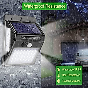 RXF LED Solar Light Outdoor Solar Garden Lamp PIR Motion Sensor,3 Working Modes Solar Wall Light with IP65 Waterproof Safety Light, Suitable for Courtyard Garage Deck,2pcs