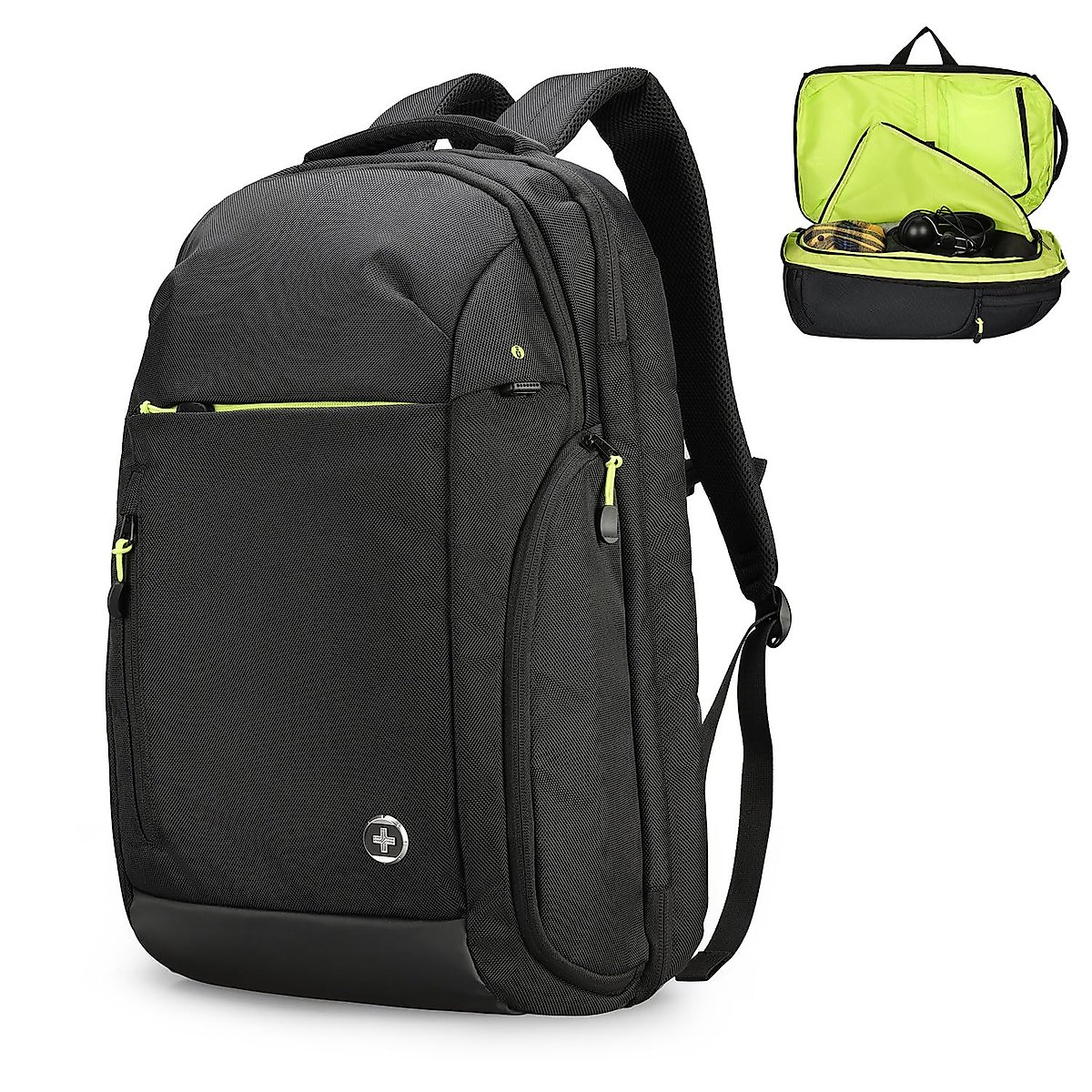 Swissdigital Design JAVA large travel backpack for men，17 Inch large Laptops Backpack with USB Charging Port，Carry on Business Backpack With RFID Protection