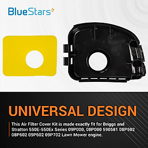BlueStars Premium-quality 595660 Air Cleaner Cover & 2 packs 799579 Air Filter Kit - Exact fit for BS 4248 5434 590581 08P502 08P602 09P602 09P702 Series Engines MTD Troy Bilt AYP Lawn Mower