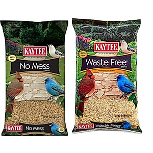 Kaytee Wild Bird (No Mess or Waste Free) Food Seed Blend for Blue Jays, Woodpeckers, Juncos, Cardinals, Grosbeaks, Sparrows, and Finches, 10 Pound, (Packaging May Vary)