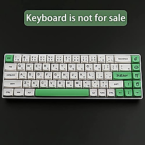 TsungUP Keycaps, 137 Keycaps PBT Keycaps Dye-Sublimation Japanese Keycaps XDA Profile For Mechanical Gaming Keyboard 61/64/68/74/84/87/96/980/104/108 (Avocado and Milk)