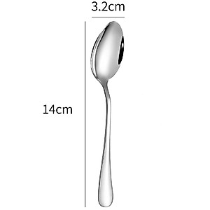 Teaspoons set of 6 Stainless Steel Classic Bead Teaspoons Dessert Spoon Stainless Steel Teaspoons Mirror Finish & Modern Design with Scalloped Edge Used in a Home Kitchen or Dining Room